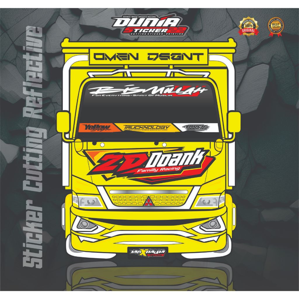 Jual STICKER TRUK SATU PAKET UNTUK KACA DAN KABIN DEPAN / STICKER PAKET ...