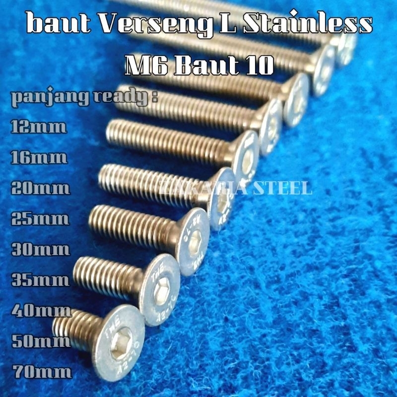 Jual BAUT VERSENG L STAINLESS M6 BAUT 10 | Shopee Indonesia