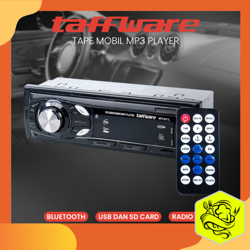 Jual Taffware Tape Mobil Audio MP3 Player Bluetooth 5.0 60W with Remote ...