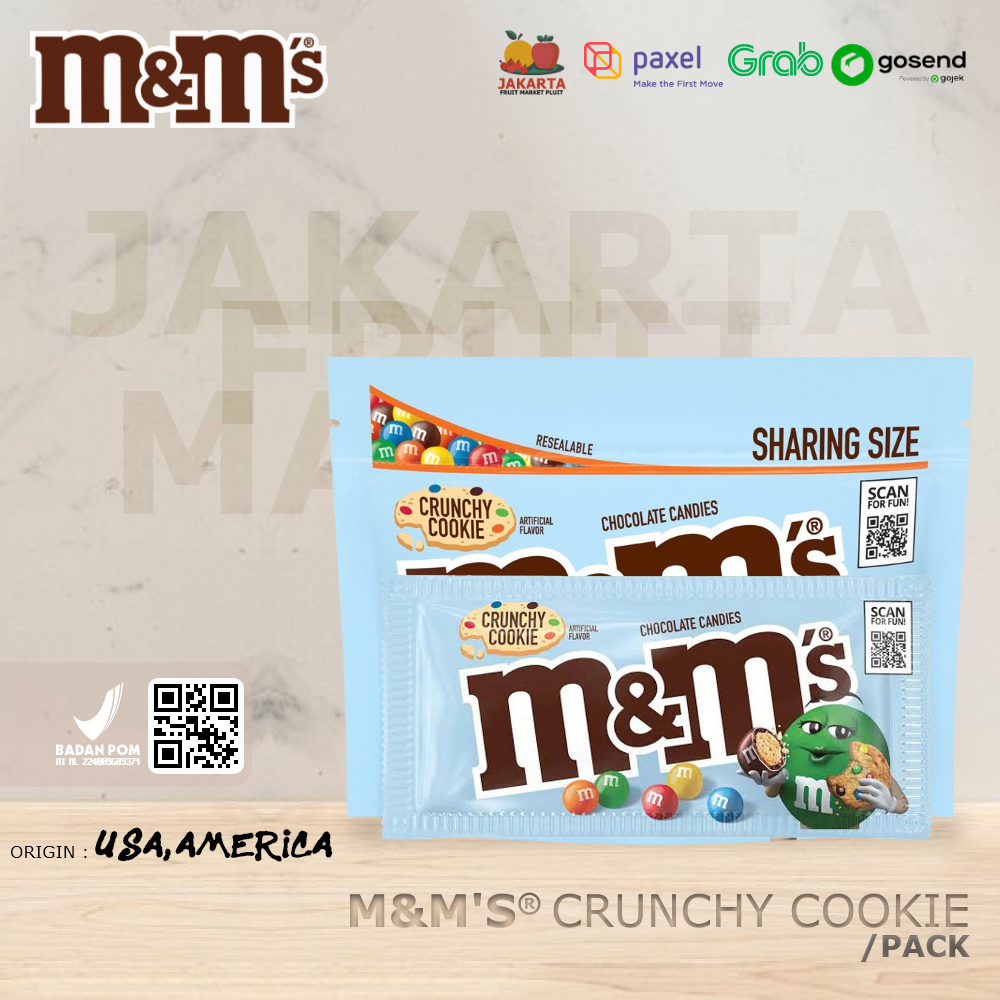 Jual M&M'S CRUNCHY COOKIE CHOCOLATE CANDY Permen coklat mnm mms import ...