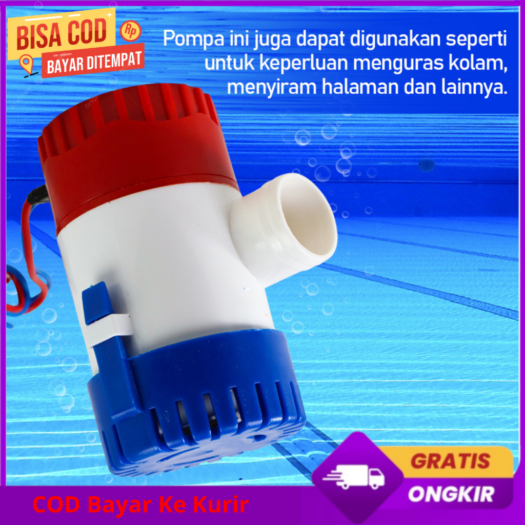 Jual Pompa Air Celup Mini DC 12 Volt 80W 1100GPH Pompa Air Submersible ...