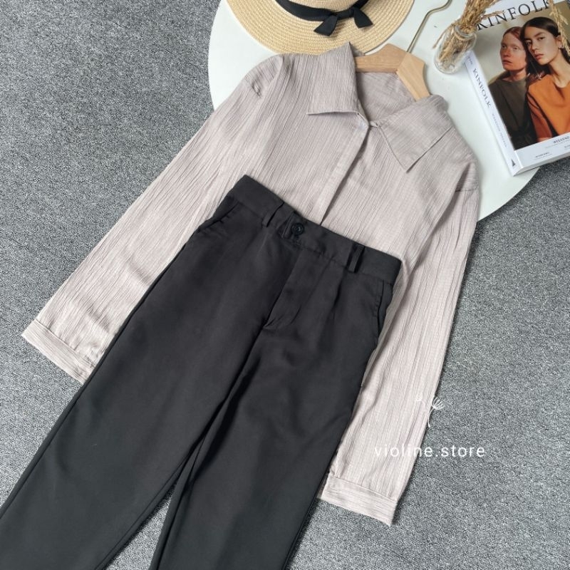 Jual Violin.store - ONESET SETELAN WANITA KOREAN STYLE LADYCRUSH&KULOT CRINKLE SETELAN CELANA ...
