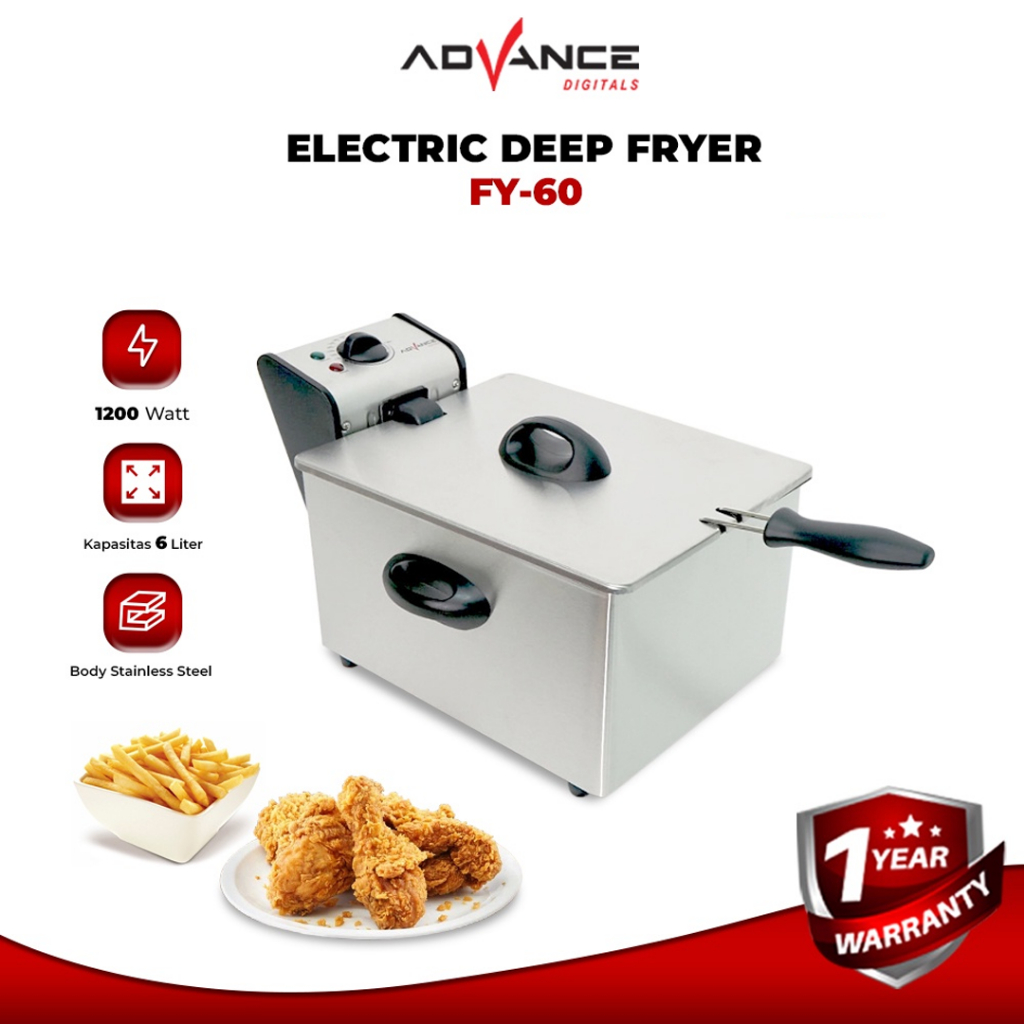 Jual ADVANCE Electric Deep Fryer FY60 6 Liter Hemat Listrik Garansi 1 ...