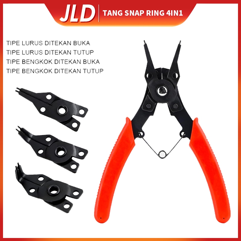 Jual JLD Tang Snap Ring 4in1 Circlip Tekan Buka Tutup Bengkok Tang set ...