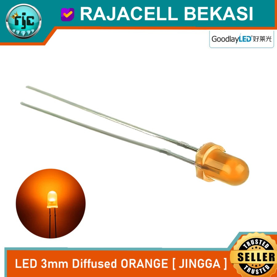 Jual LED 3mm Diffused Orange lampu Led diode High Quality | Shopee ...