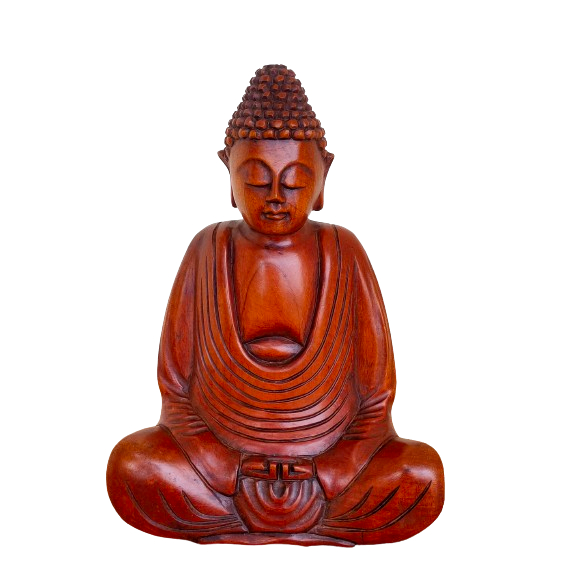 Jual Patung Kayu Buddha Duduk Bersila / Buddha Meditasi Cokelat Coklat ...