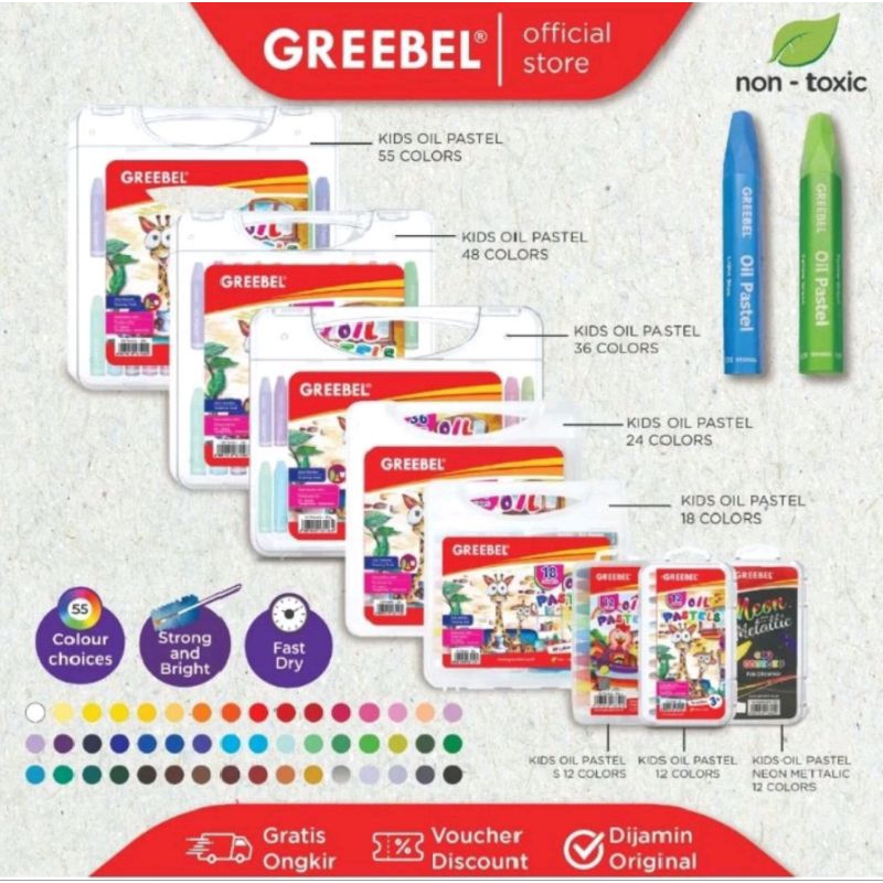 Jual Crayon Oil Pastel Greebell 36 warna ( 1set/36wrn ) | Shopee Indonesia