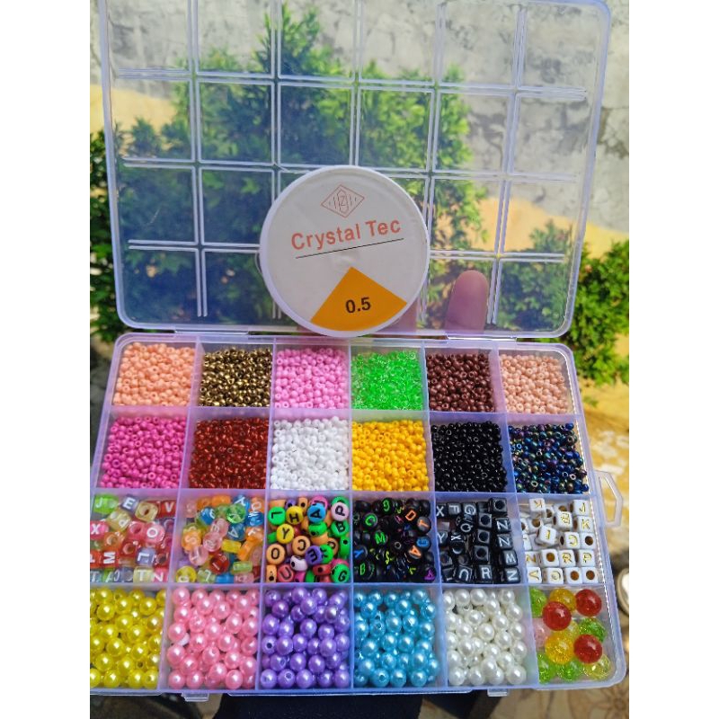 Jual Mote Set Manik Manik DIY Lengkap Aesthetic Gelang Cincin Kalung ...