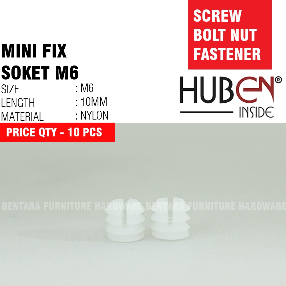 Jual 10 X HUBEN NS-10B NYLON SOCKET - SOKET NYLON MINIFIX | Shopee ...