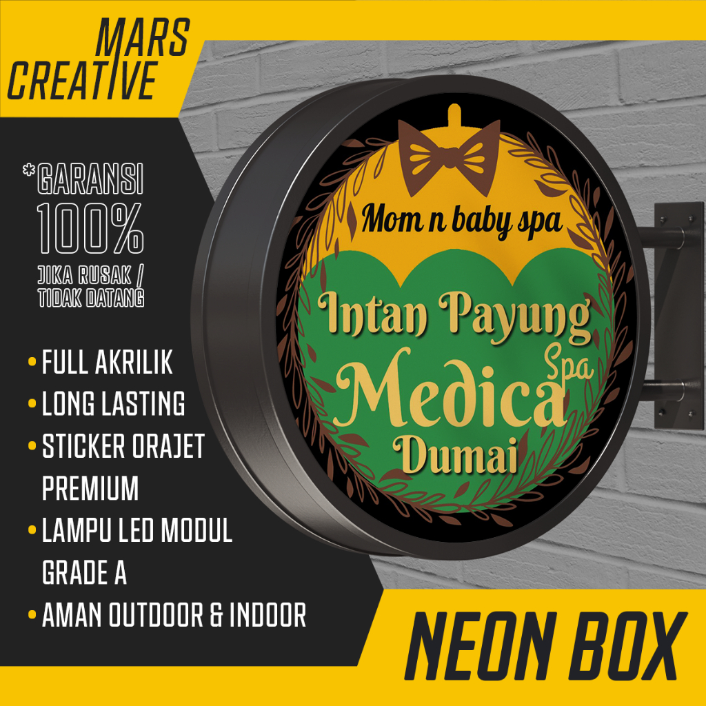 Jual NEON BOX BAHAN FULL AKRILIK VARIASI PERSEGI UKURAN 40X100 CM ...