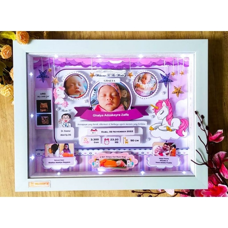 Jual KADO BAYI/ BIODATA BAYI / FRAME BIG SIZE (36 x 46 Cm) / 3D atau 2D ...