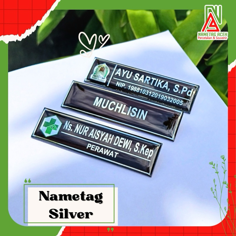 Jual NAMETAG SILVER / Nama Dada Silver / Papan Nama Resin | Shopee ...