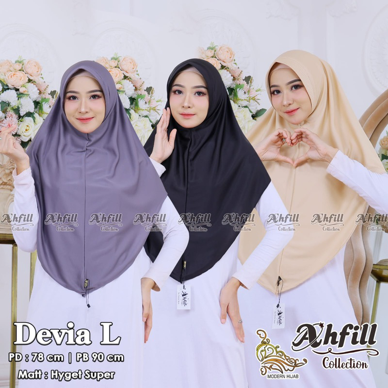 Jual hijab bergo devia ukuran L original ahfill collection | Shopee ...