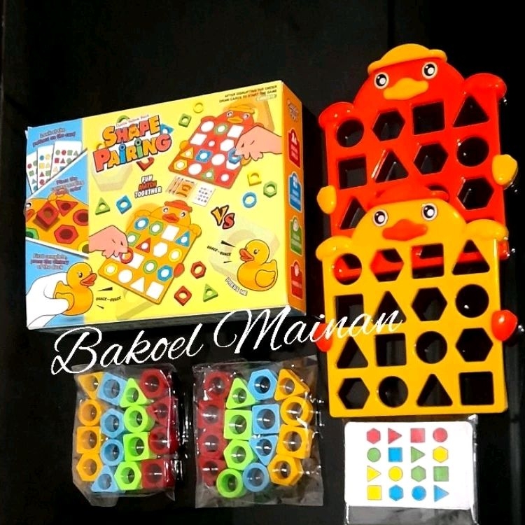 Jual Mainan Edukasi Anak Puzzle Game Matching Shape Pairing Geometrik ...