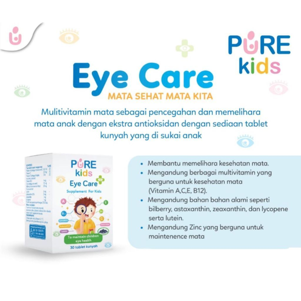 Jual Pure Kids Eye Care Suplemen Mata Anak 30 tablet kunyah | Shopee ...