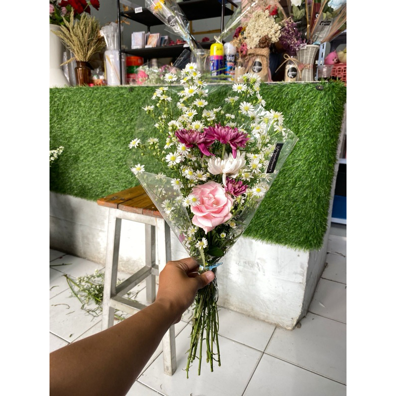 Jual bunga asli / segar 1 ikat isi random khusus instan gojek | Shopee ...
