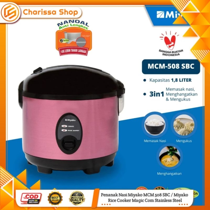 Jual Penanak Nasi Miyako MCM 508 SBC / Miyako Rice Cooker Magic Com ...