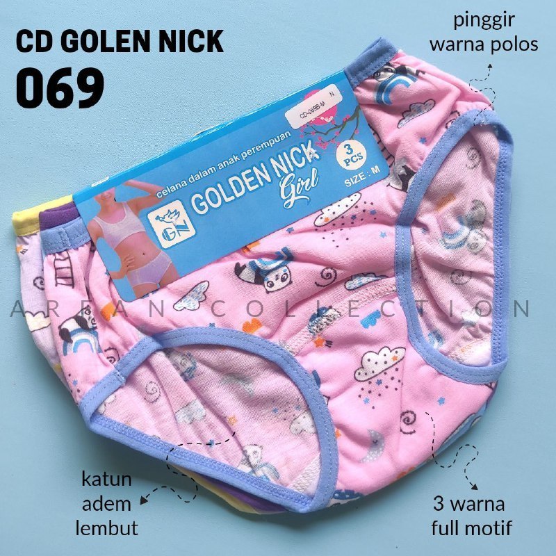 Jual 3PCS Celana Dalam Anak Perempuan / Celana Dalam Anak Golden Nick ...