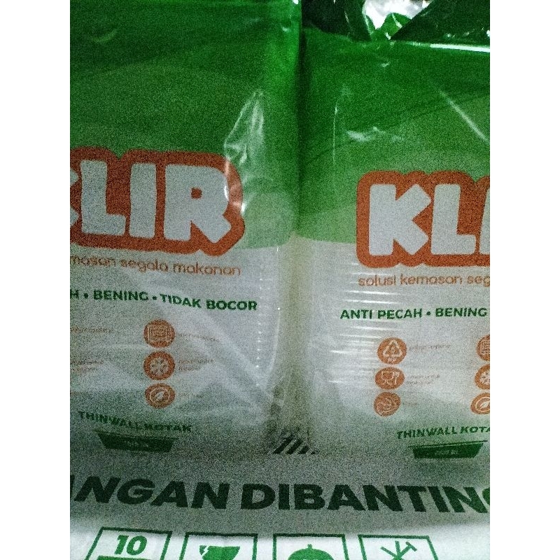 Jual Thinwall klir 2000ml kotak/square tempat makan kotak plastik ...