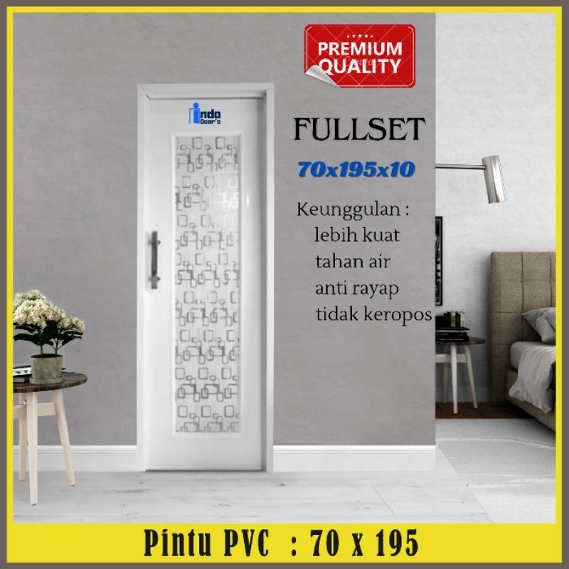 Jual INDO DOORS Pintu Kamar Mandi PVC Tebal Minimalis Estetik - full ...