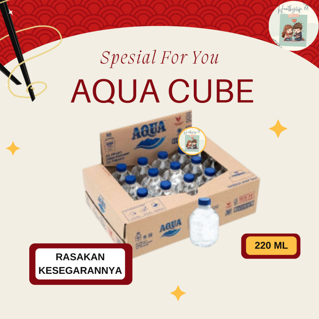 Jual Aqua Cube Botol Kecil 220ml 1 Dus Isi 24 Air Putih Minum Mineral By Healthylife88 | Shopee ...