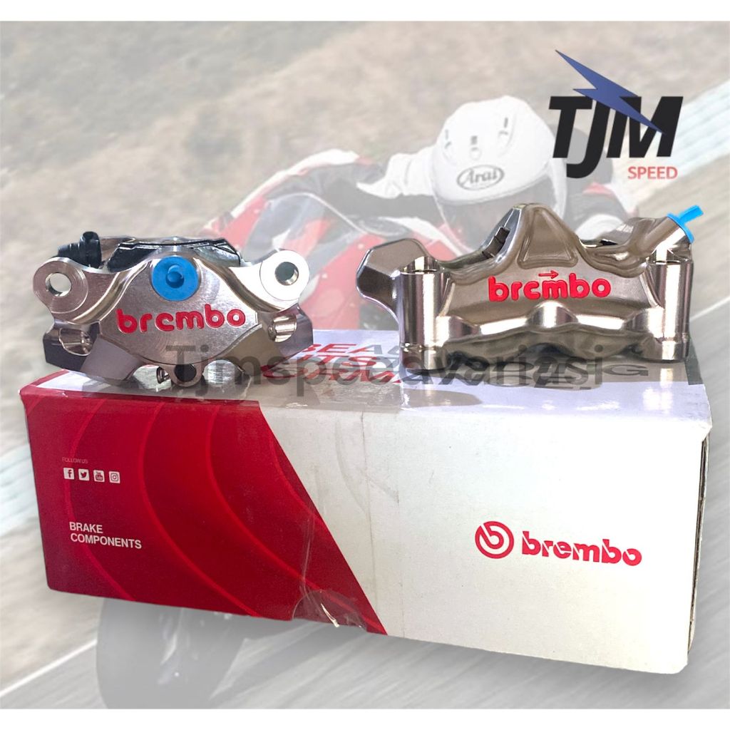 Jual Paket kaliper BREMBO depan belakang GP4RX 100mm + brembo P2 nikel Nickel ori italy | Shopee ...