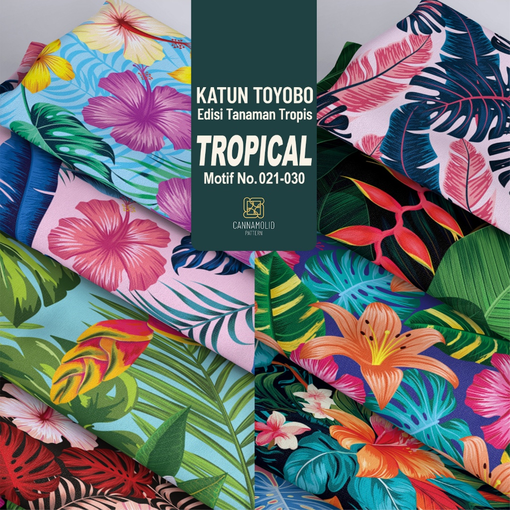 Jual Katun Toyobo Motif DAUN TROPIS Aesthetic | Lebar 145cm | TROPICAL ...