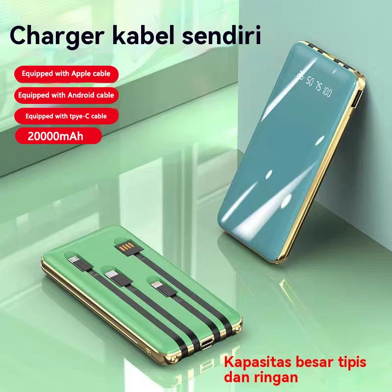 Jual 20000mAH fast charging power bank, 4-wire power bank, and portable ...