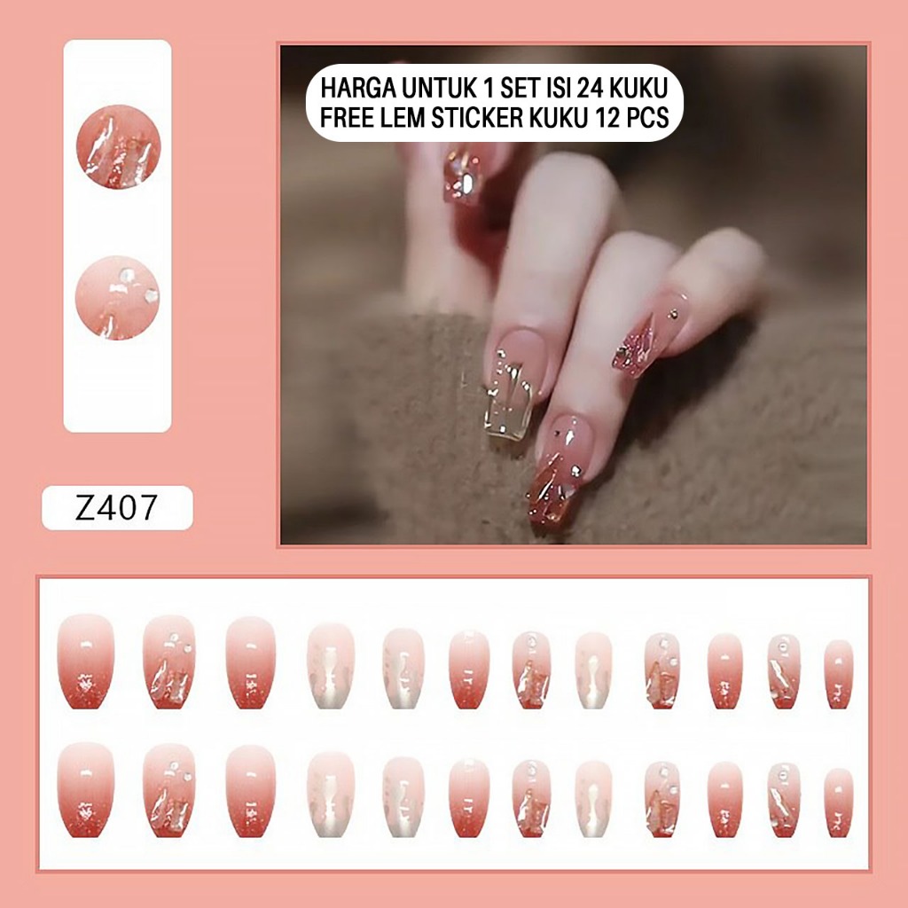 Jual Kuku palsu 3d nail art fake nails panjang wedding pengantin ...