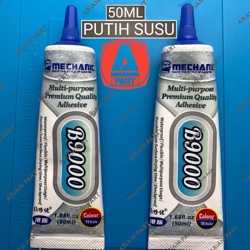 Jual LEM LCD | LEM TOUCHSCREEN HP MERK MECHANIC B9000 PUTIH SUSU DENGAN ISI 50ML | Shopee Indonesia