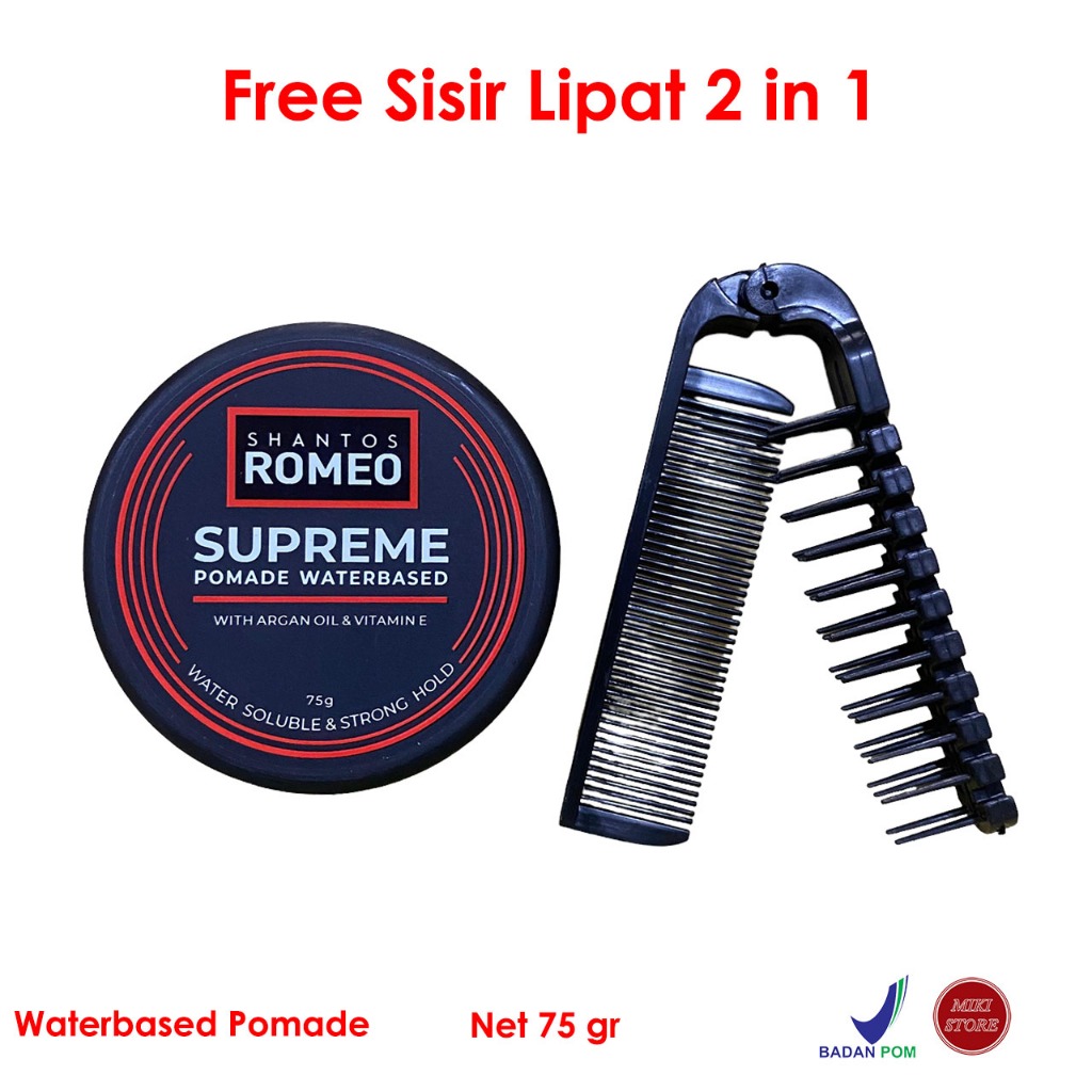 Jual Shantos Romeo Supreme Waterbased Pomade Minyak Rambut Pria 75gr ...