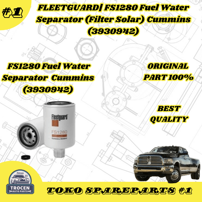 Jual FLEETGUARD| FS1280 Fuel Water Separator (Filter Solar) Cummins ...