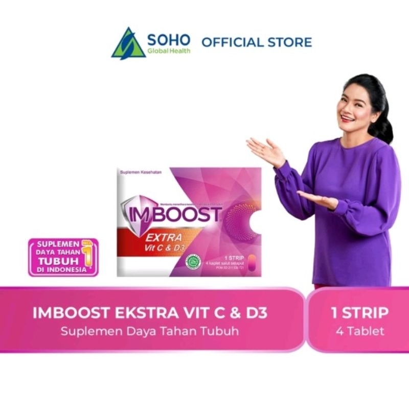 Jual Imboost Extra Vit C & Vit D3 Strip 4 Tablet | Shopee Indonesia