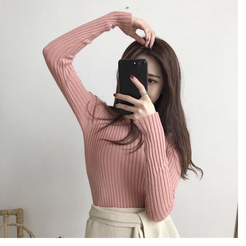 Jual AJWShop Atasan Rajut V Neck Lengan Panjang Import Bahan Premium Tebal dan Adem | Atasan ...