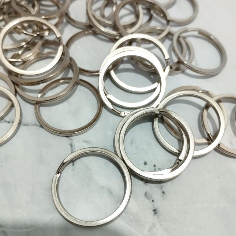 Jual 12 pcs ring gepeng 25 dan 28mm lusinan/ ring gepeng gantungan ...