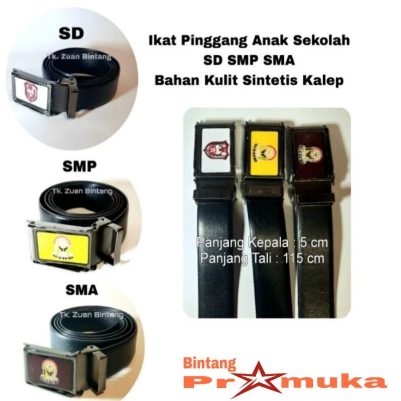 Jual IKAT PINGGANG SEKOLAH BAHAN KALEP/SABUK SEKOLAH SD SMP SMA KULIT ...
