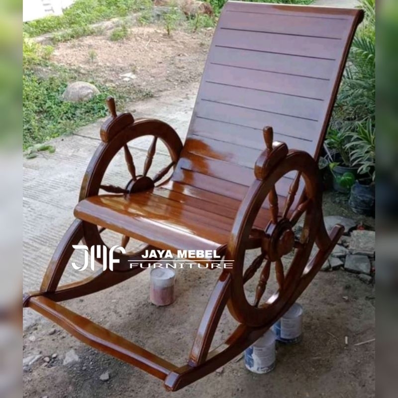 Jual kursi goyang kayu jati kursi goyang nakoda | Shopee Indonesia