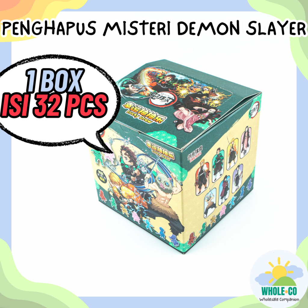 Jual (1 BOX ISI 32 PCS) Penghapus Misteri Paket Demon Slayer Premium ...