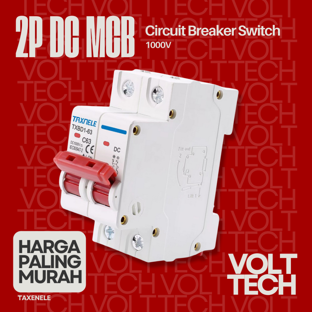 Jual Solar Mini Circuit Breaker 2P DC 1000V Battery Switch 6A 10A 16A 20A 25A 32A 40A 50A 63A ...
