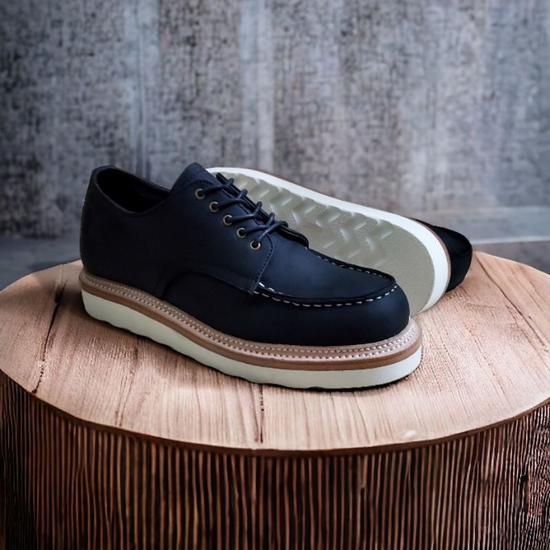 Jual Map Inc Moc Toe Low Black Custom - Sepatu Boot Model Moc Toe ...