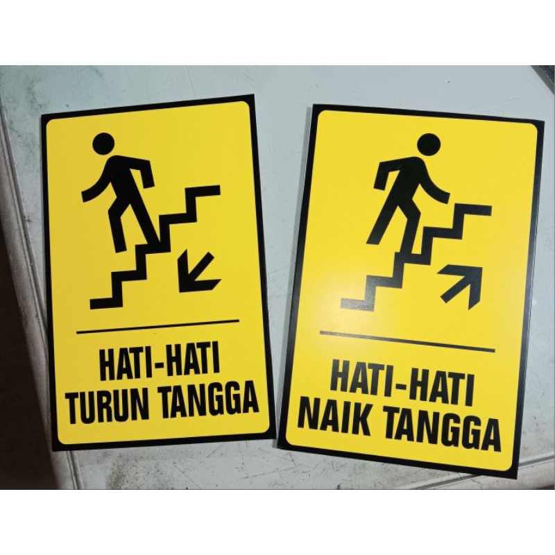 Jual sign pvc tangga naik turun petunjuk arah tanda stiker | Shopee ...