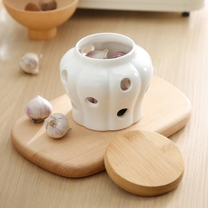Jual Mi.more Tempat Bawang Keramik Tempat Bumbu Estetik Wadah Bawang ...