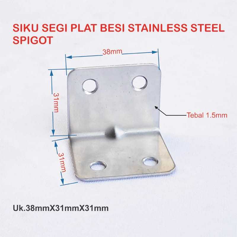 Jual PLAT SIKU PETAK TEBAL STAINLESS - BRACKET PENYANGGA MEJA - BRACKET PETAK STAINLESS | Shopee ...