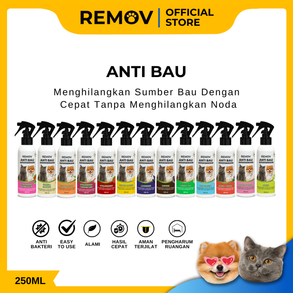 Jual Remov Spray Penghilang Bau Kotoran Kucing 250 Ml | Shopee Indonesia
