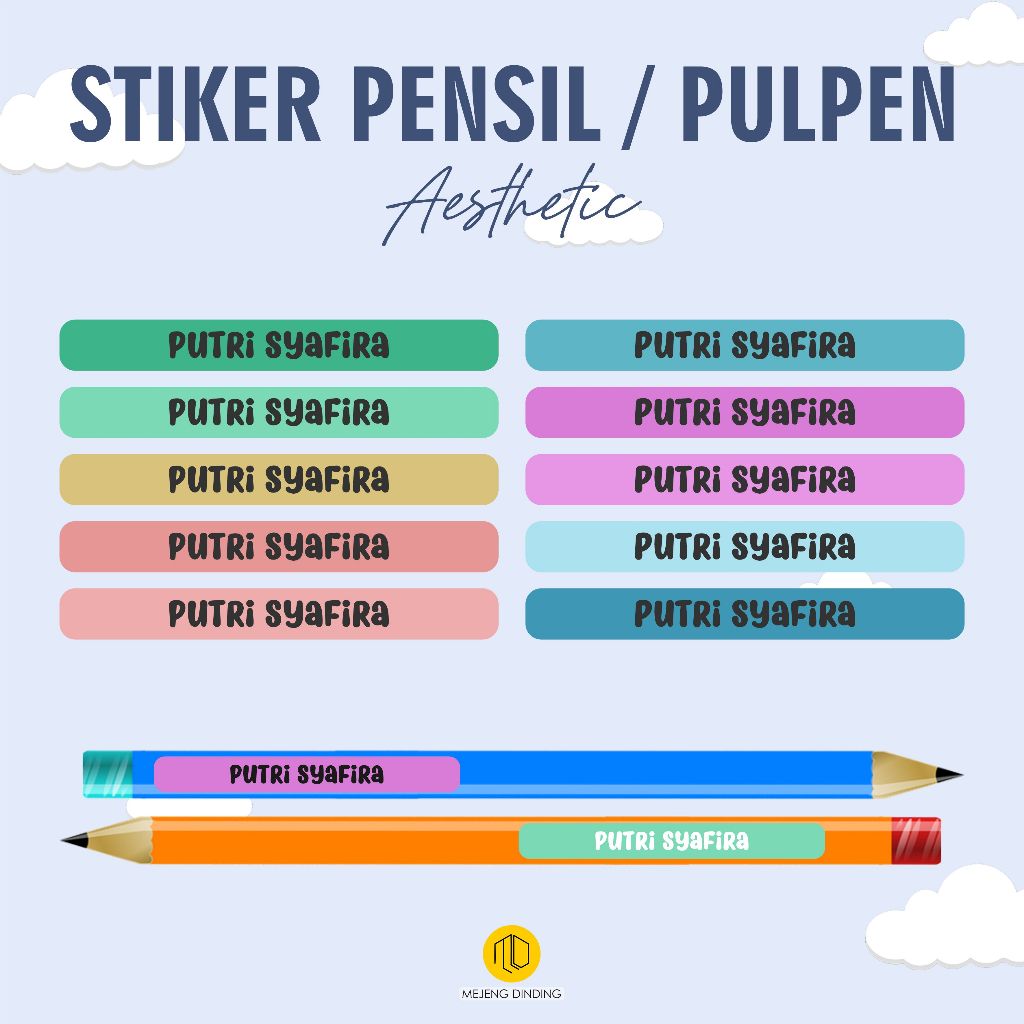 Jual ( ISI 50 PCS ) STIKER PENSIL CUSTOM NAMA WARNA TURUNAN/ STIKER ... Jual ( ISI 50 PCS ) STIKER PENSIL CUSTOM NAMA WARNA TURUNAN/ STIKER ...