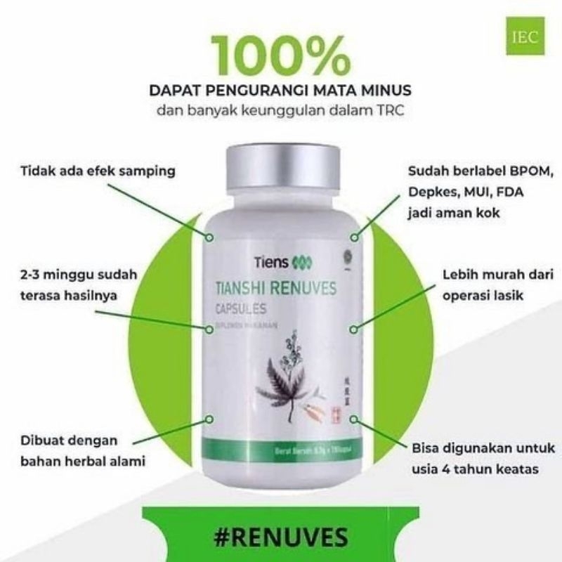 Jual TIENS RENUVES CAPSULES Suplemen Mata Minus Silinder Dan Nutrisi ...