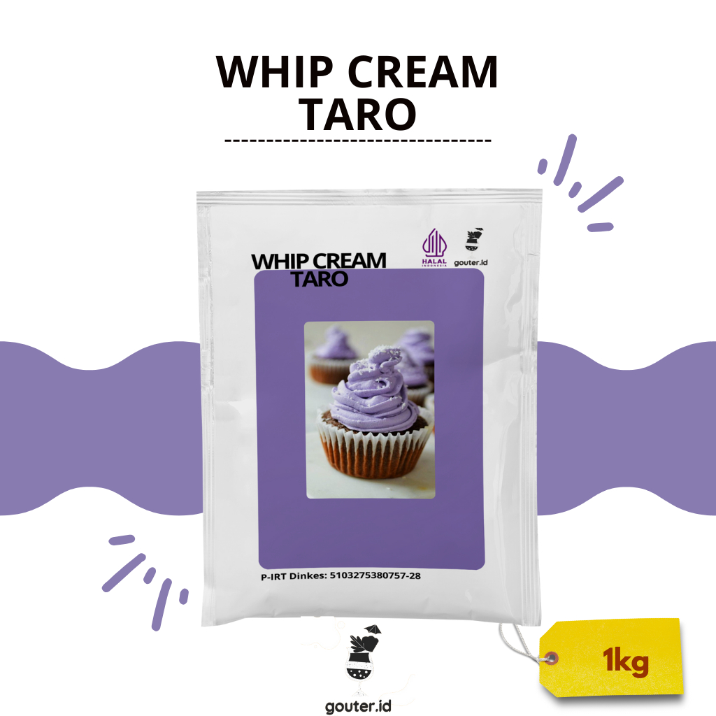 Jual Whipped Cream Bubuk Rasa Taro 1kg Whip Cream Topping Minuman ...
