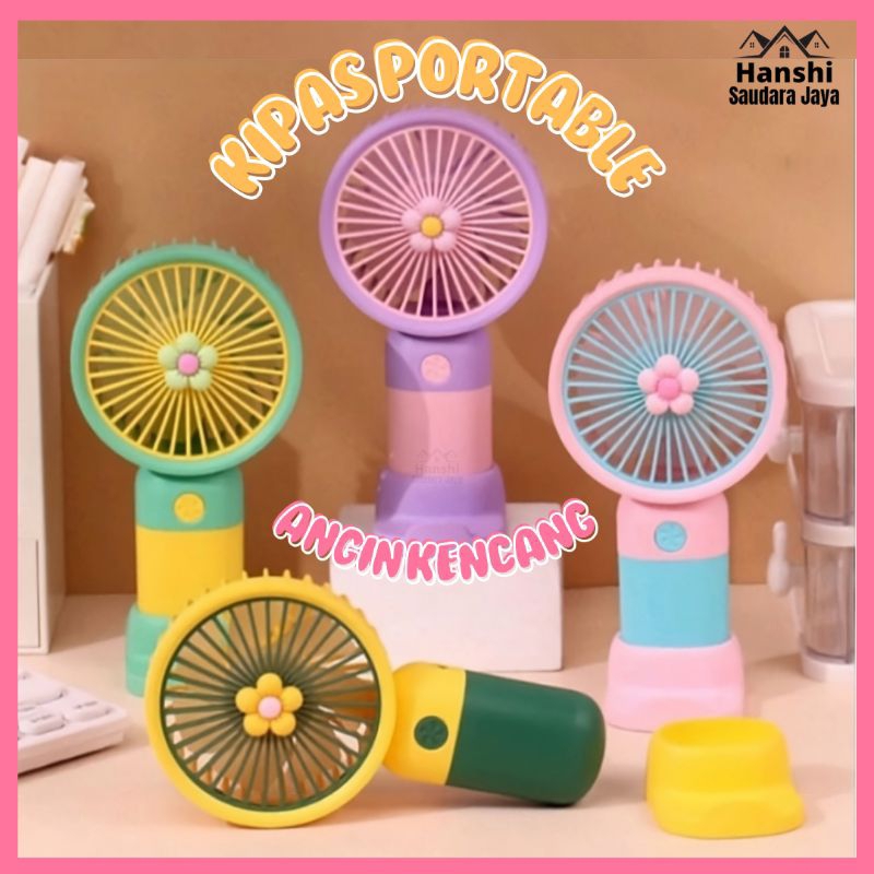 Jual Kipas Angin Mini Portable Motif Bunga Kipas Angin USB Genggam ...