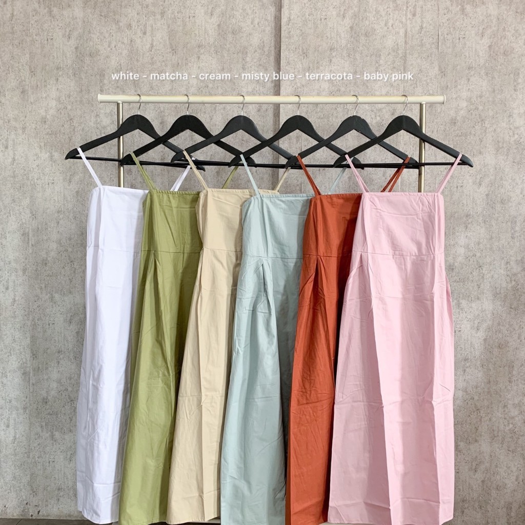 Jual Premium Napoly Sleeveless Dress TH 622 / 757 COTTON Gaun Panjang ...
