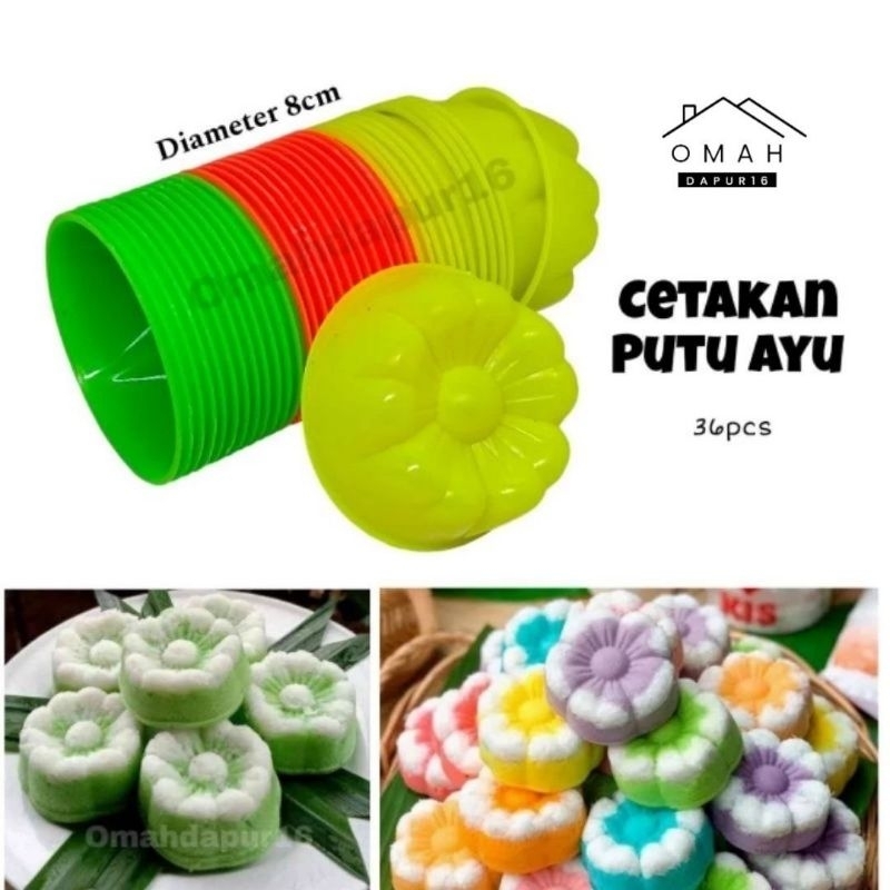 Jual 36pcs Cetakan Putu Ayu bulat warna | 3lsn cetakan putu ayu kue ...